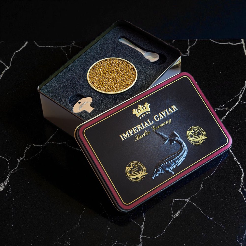 Flot metal gaveæske til Caviar på 125 gram – PremiumCaviar